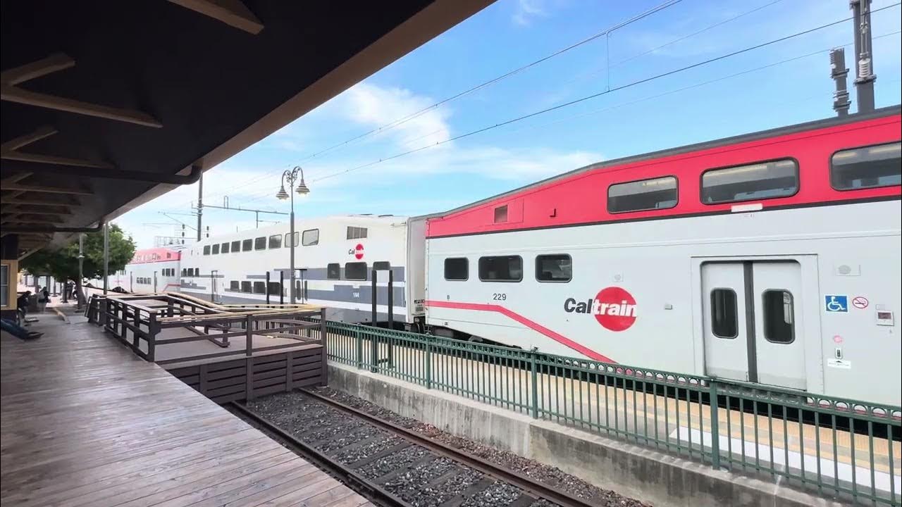 Caltrain #122 departs Santa Clara Station - YouTube