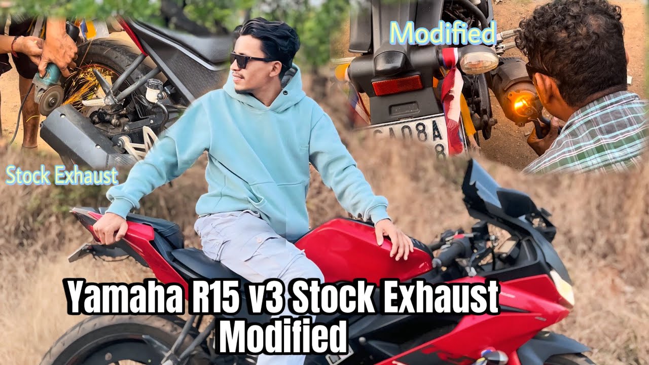Yamaha R15 V3 Stock exhaust modified || YAMAHA R15 EXHAUST MODIFICATION ...