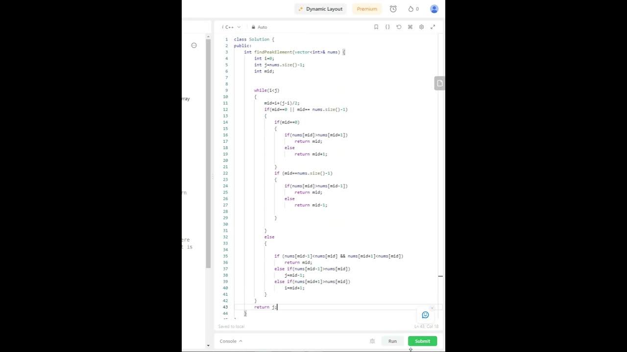 Find Peak Element Leet Code Cfam Leetcode Leetcode162 Youtube