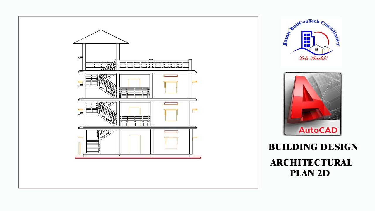 AutoCAD 2D Architectural Plan | G+2 RCC Building | ( Project 2) - YouTube