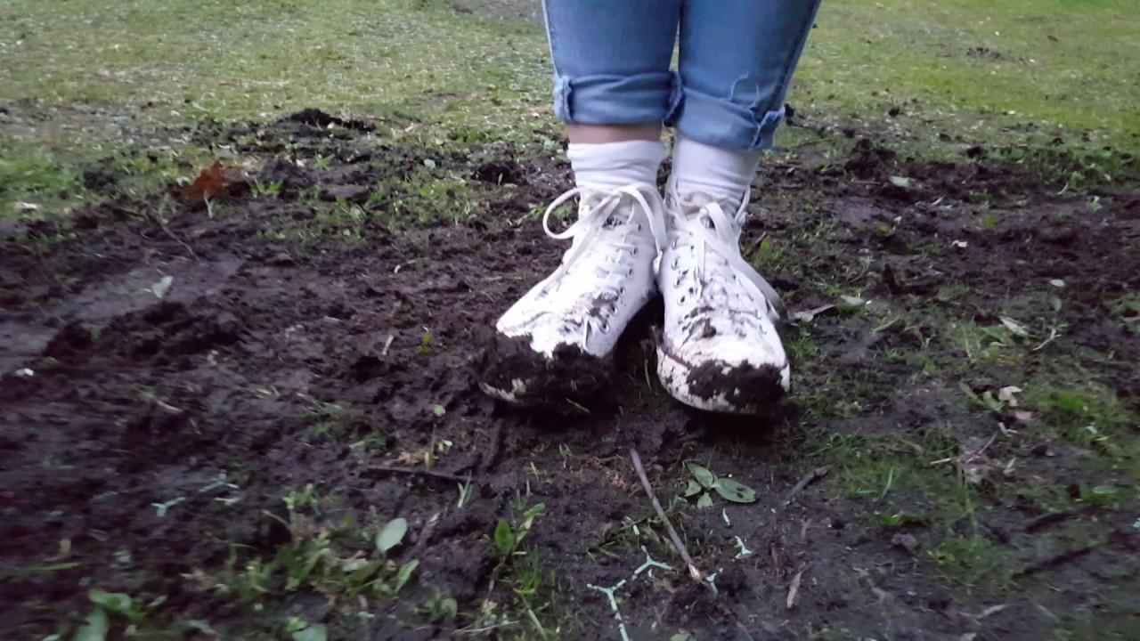 Celina: Muddy socks in white Converse (part 4 of muddy socks and shoes ...