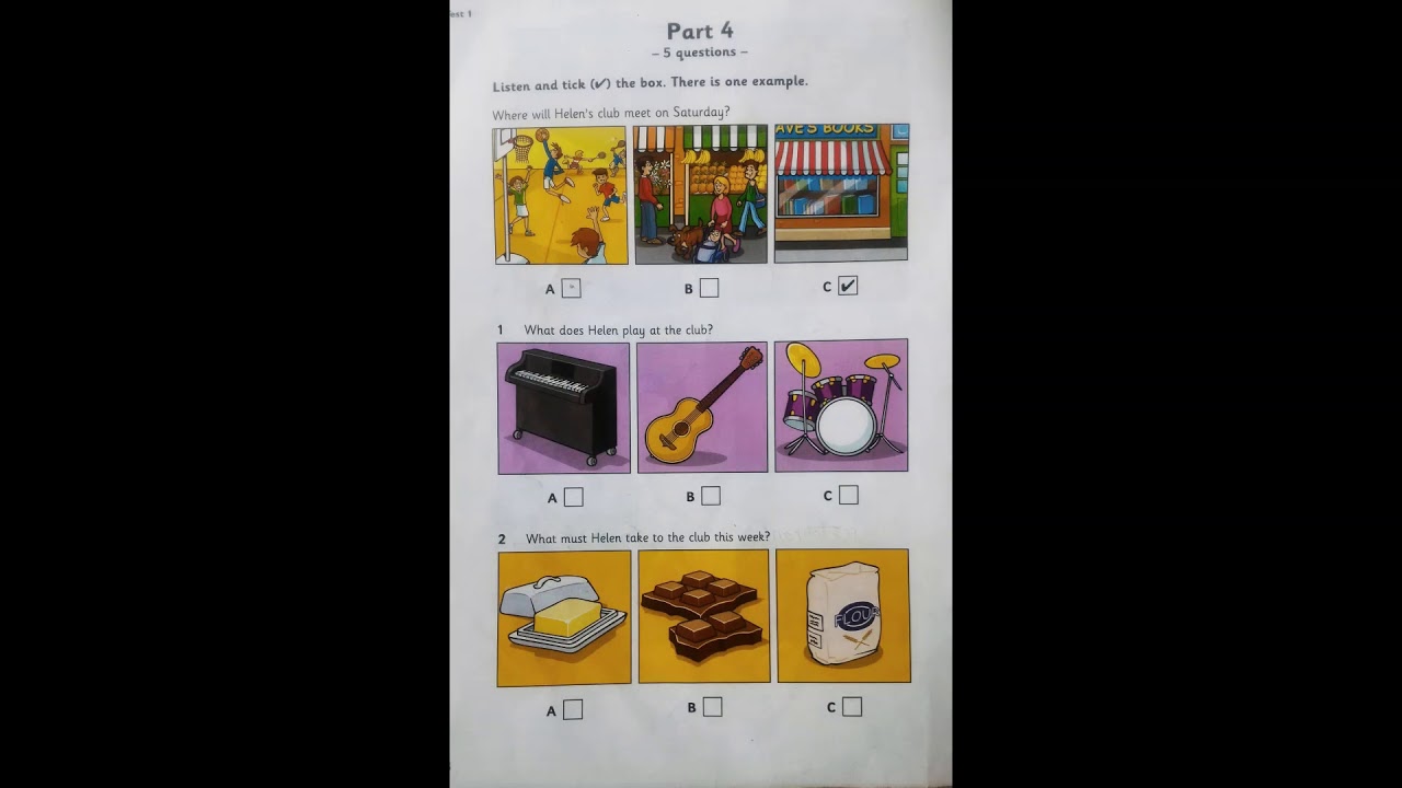 FLYERS 1 TEST 1 PART 4 - YouTube