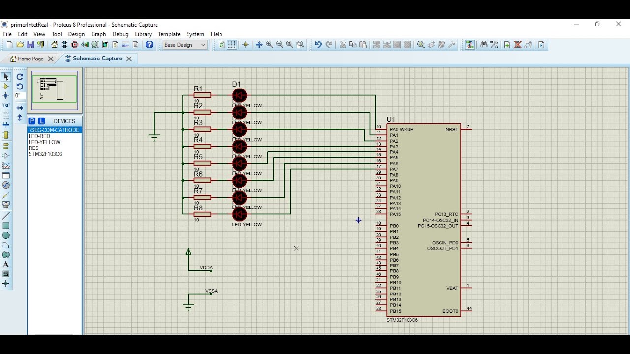 Simulación STM32F103C8 con Keil uVision5 y Proteus - YouTube