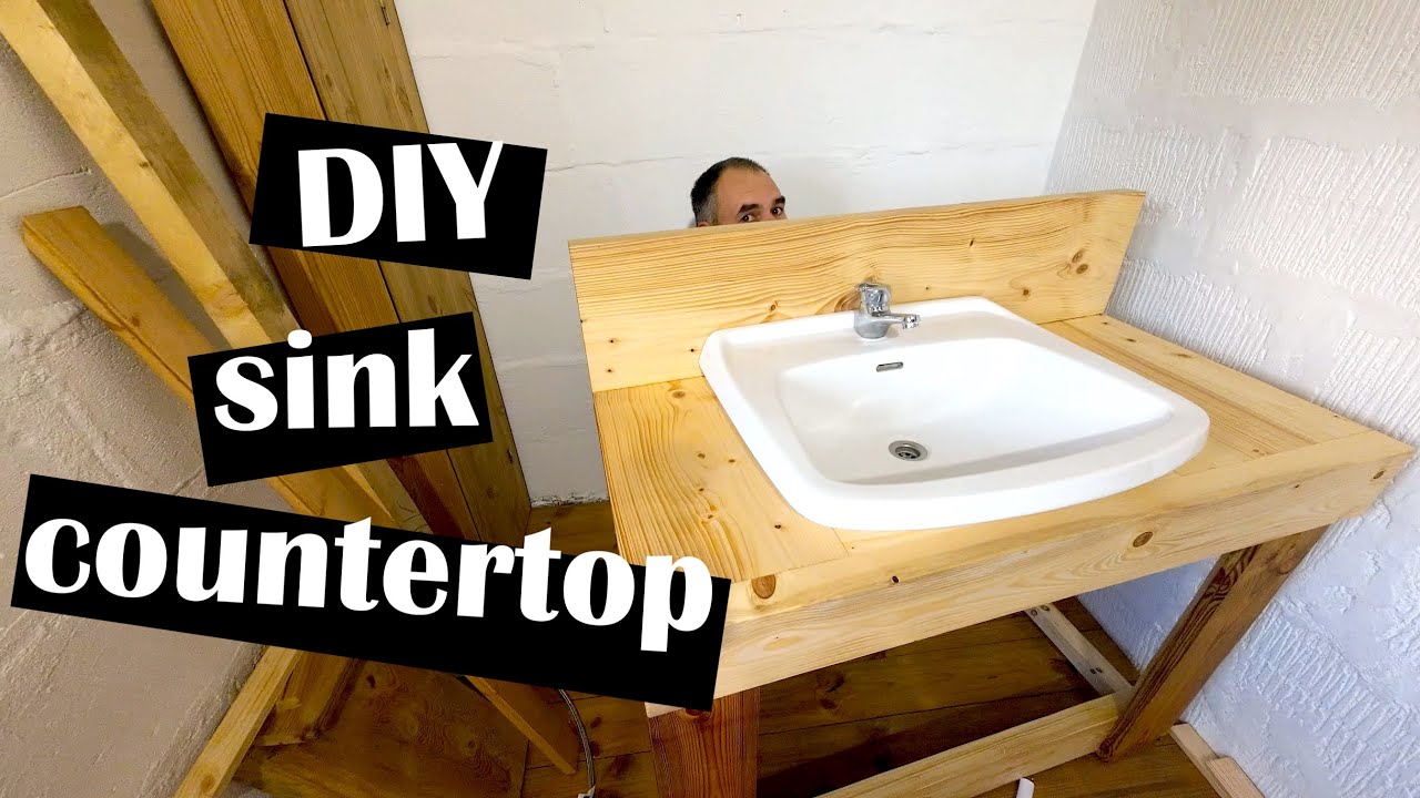 We have WATER! / DIY sink countertop - QUICK and EASY - YouTube