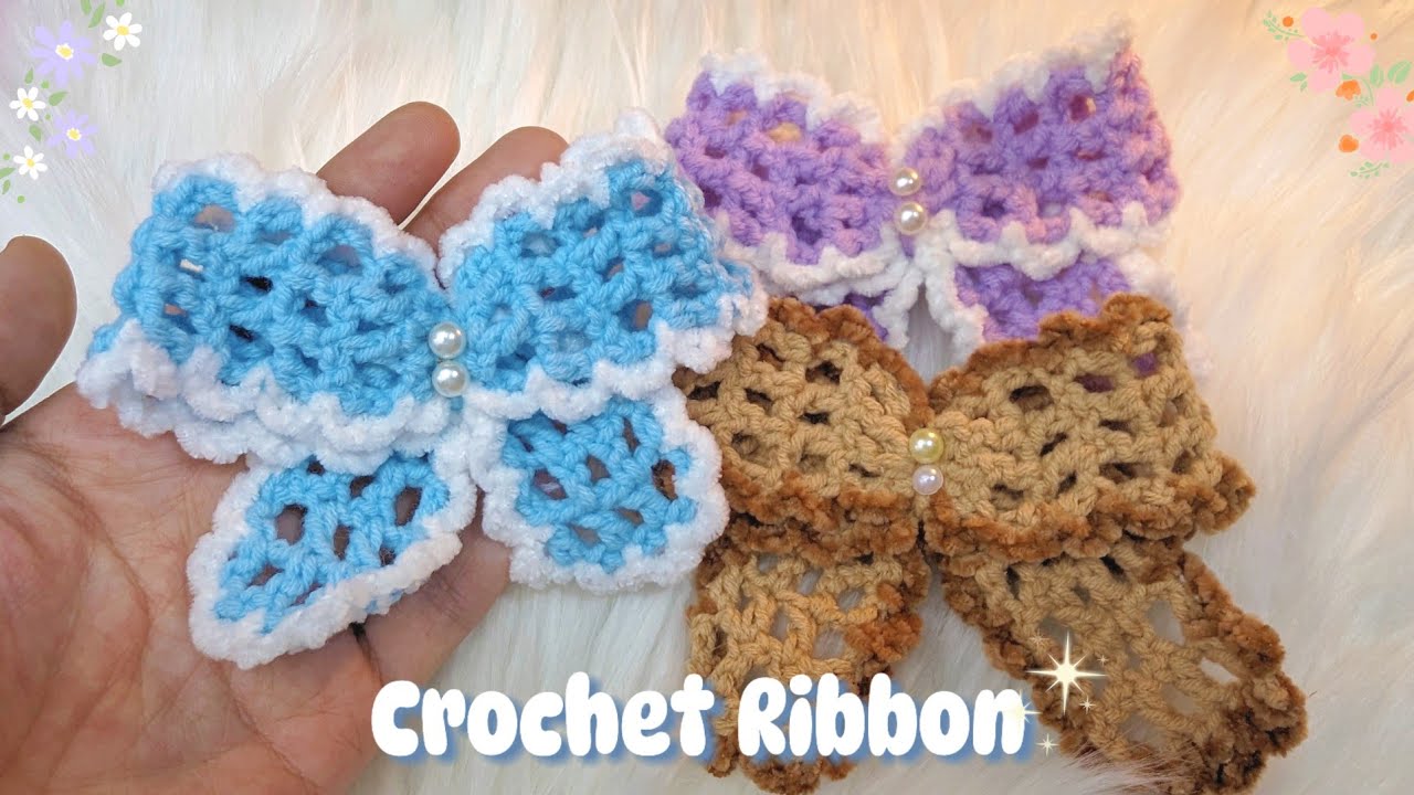Crochet Ribbon 🎀 | Easy tutorial | Beginner friendly| Accessories - YouTube
