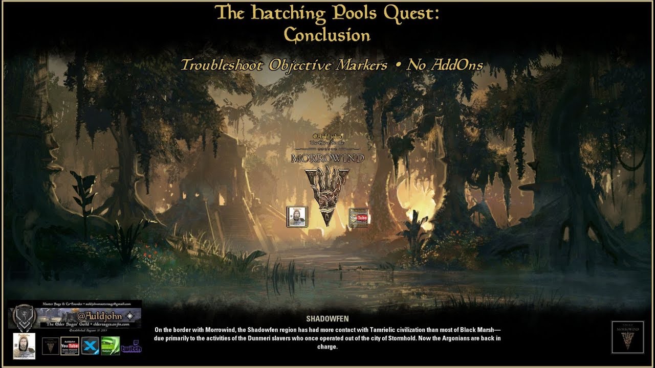 ESO Morrowind Shadowfen Quest "The Hatching Pools" Conclusion - YouTube