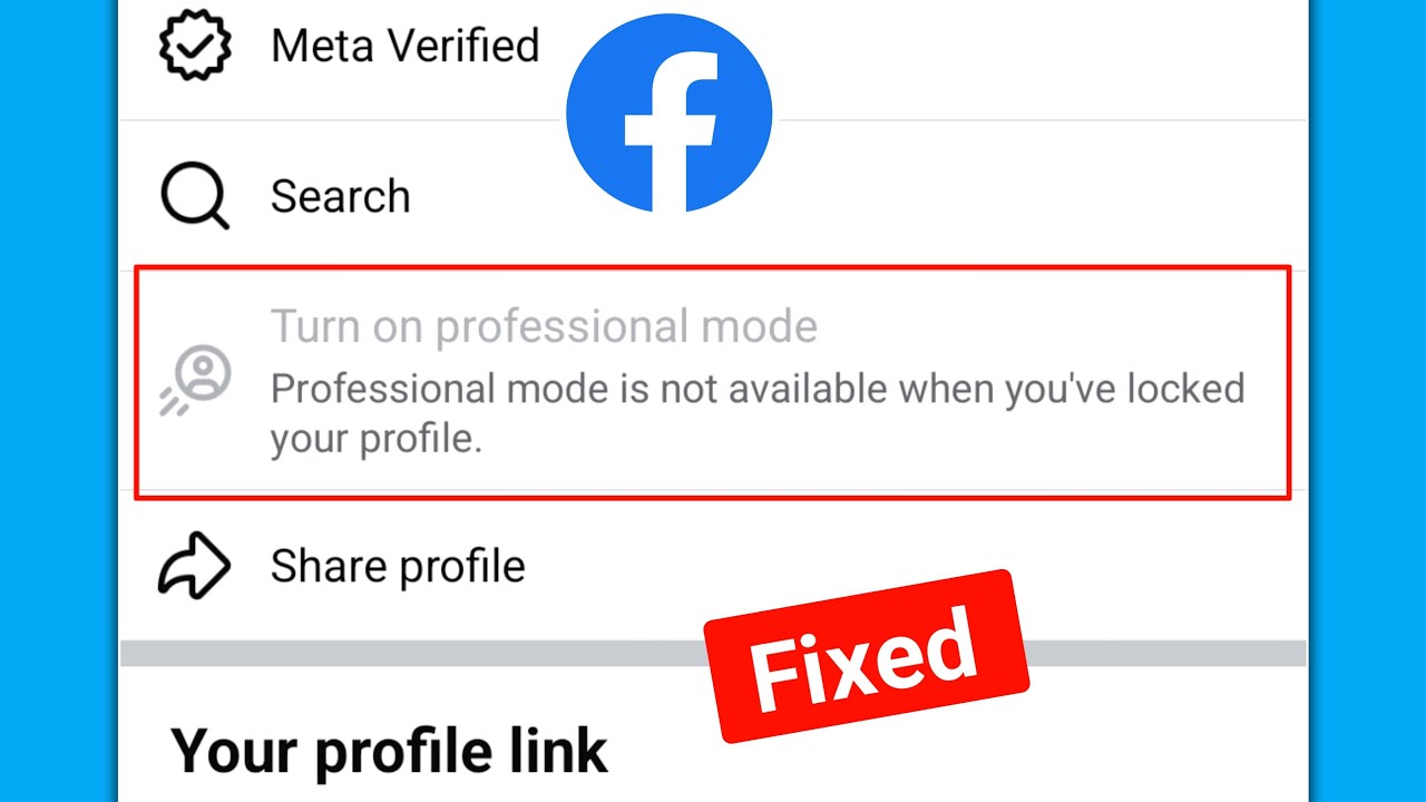 Fix Facebook Professional mode is not available when you've locked your ...