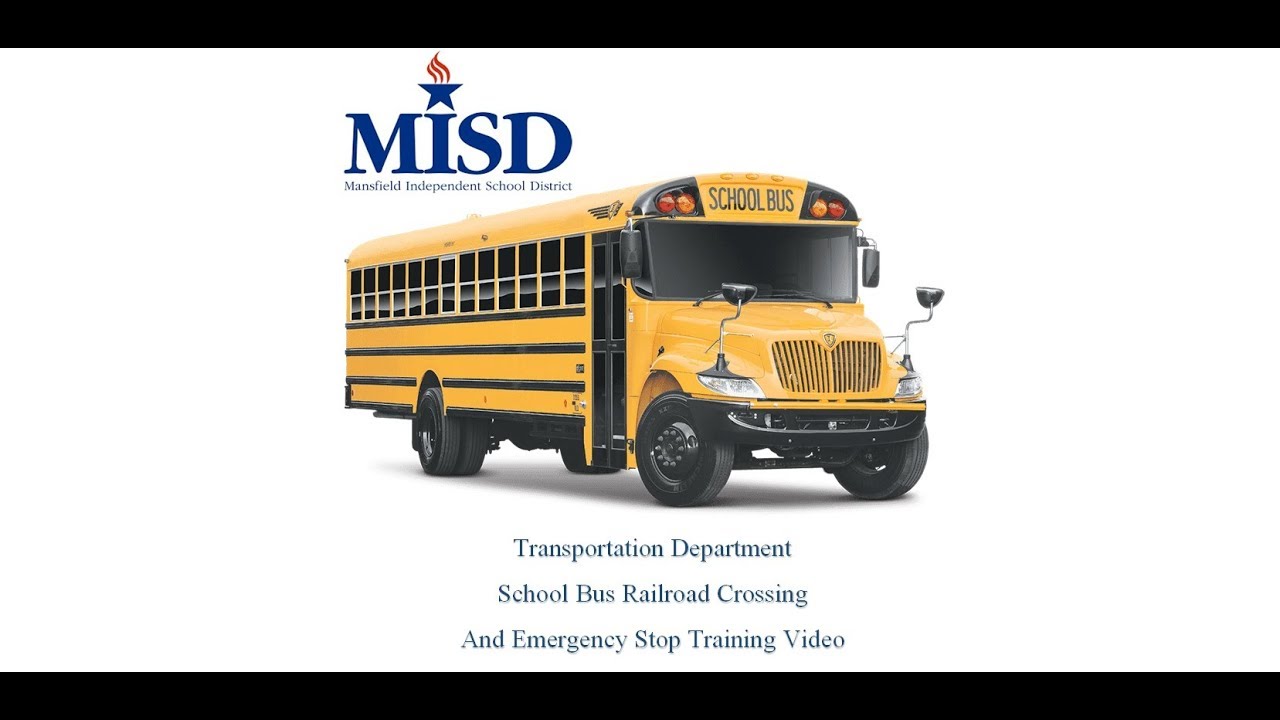 School Bus Railroad Crossing and Emergency Stop - YouTube