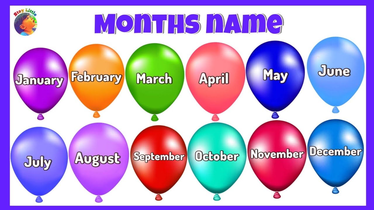 Months name in english || months of the Year || 12 months name in ...