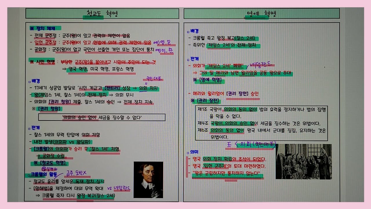 중2 영국혁명 교재 포함 Youtube