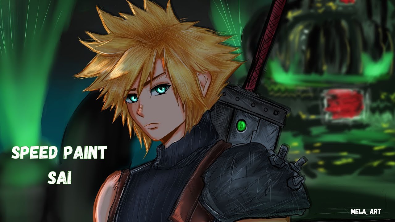 SPEED PAINT CLOUD STRIFE FF7 on PAIT TOOL SAI - YouTube