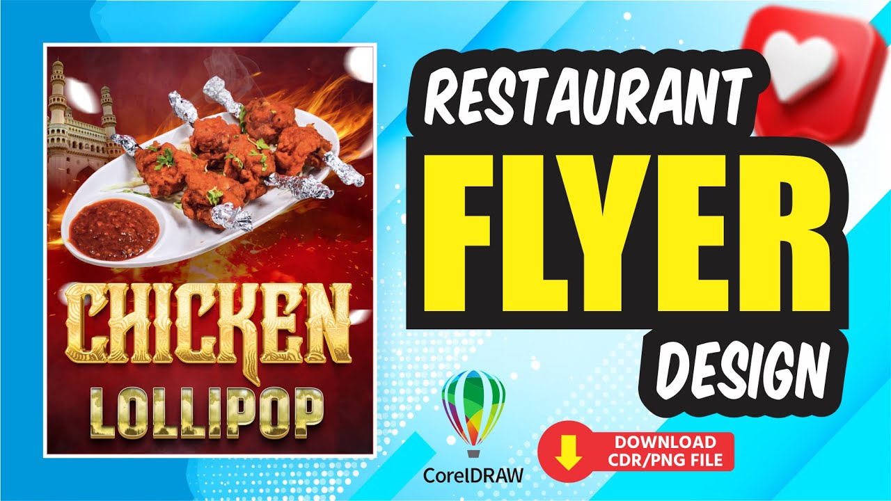 How to Design a Restaurant Flyer in CorelDRAW | Chicken Lollipop Poster ...