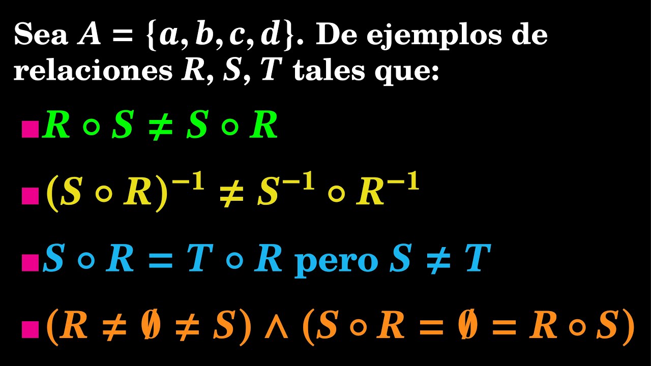 Relaciones: Ejercicios resueltos con respecto a la composición de ...