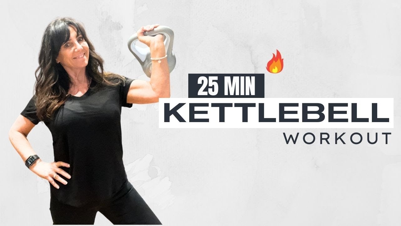 🏋️‍♂️25 Minute KETTLEBELL WORKOUT - No Repeats - AT HOME - BURN ...