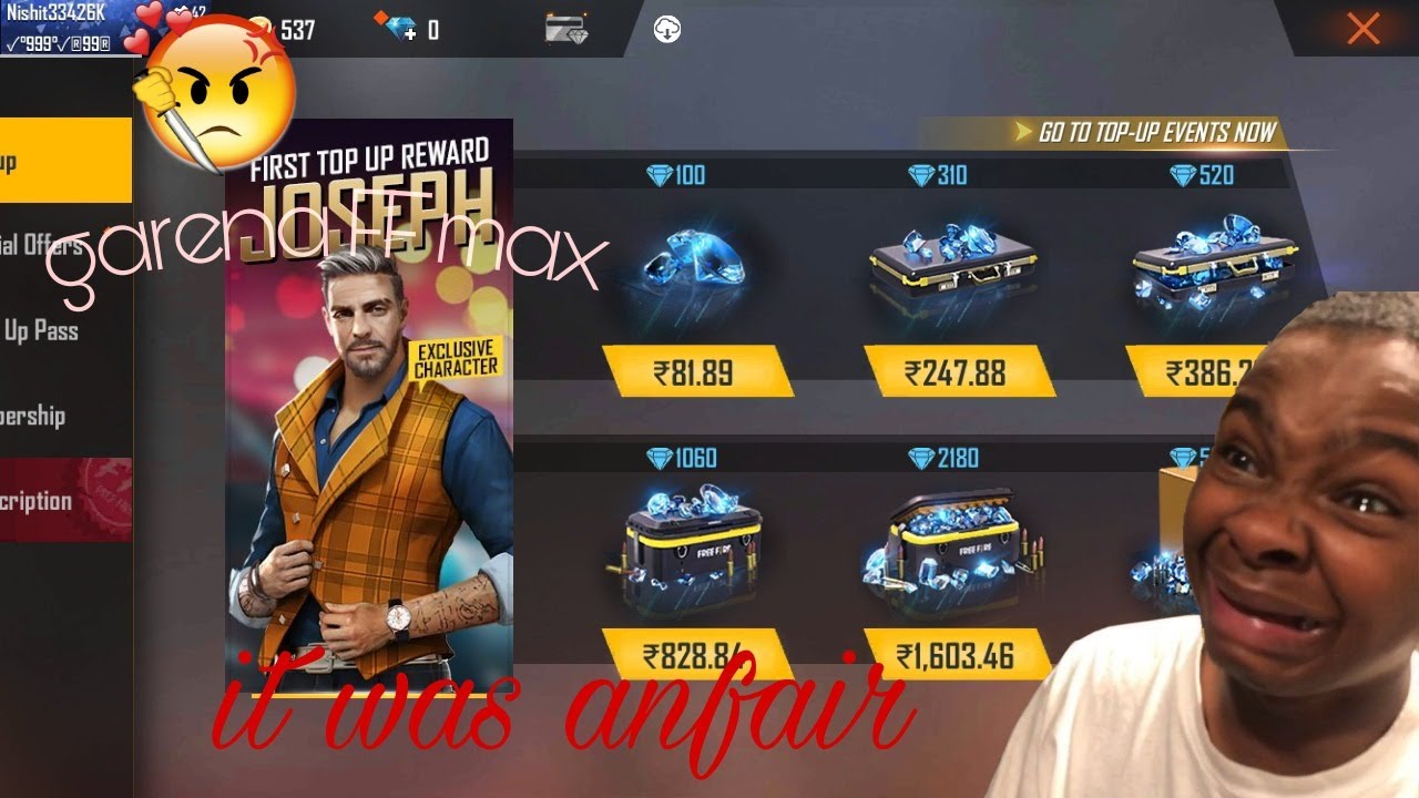FF max loby ,bandl, top-up price........are diffrent for ff - YouTube