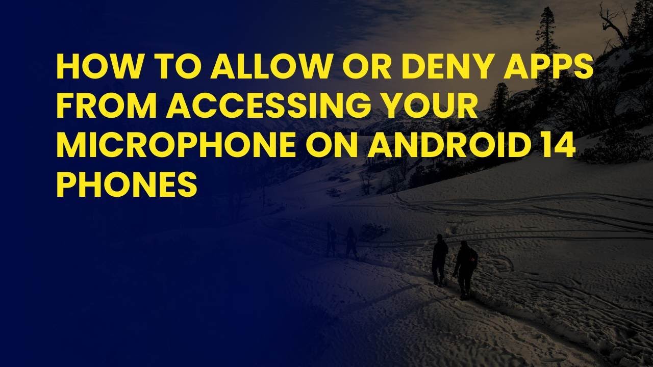 How to allow or deny apps from accessing your microphone on Android 14 ...