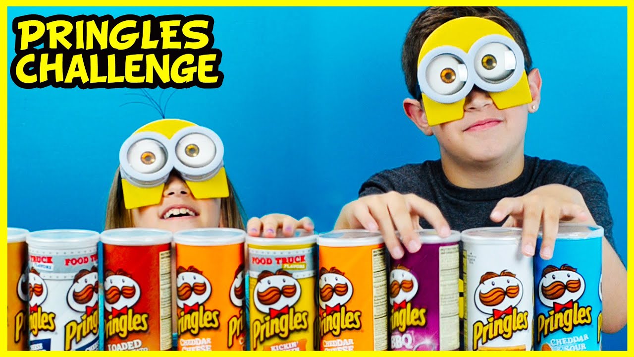 PRINGLES CHALLENGE WITH MINIONS MASK AND BLIND BAGS! Potato Chip ...