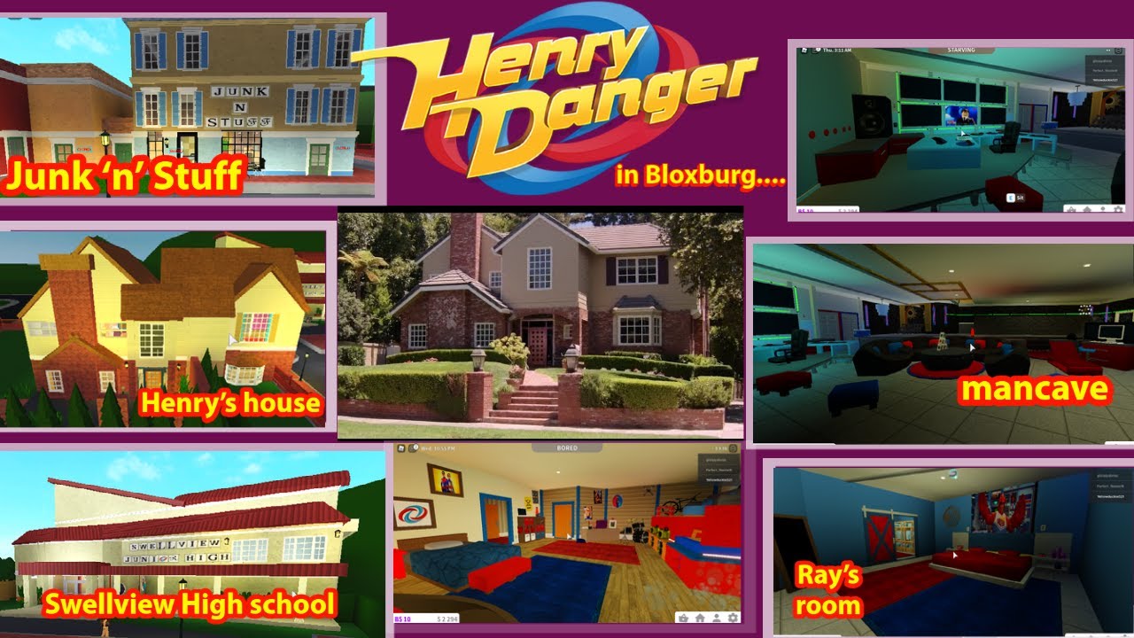 Henry Danger in Bloxburg mancave and school interior!! - YouTube