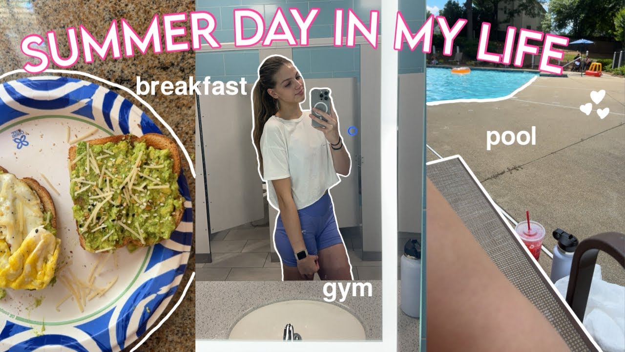 summer day in my life! ☀️🌊🍉| pool, gym, eating healthy - YouTube