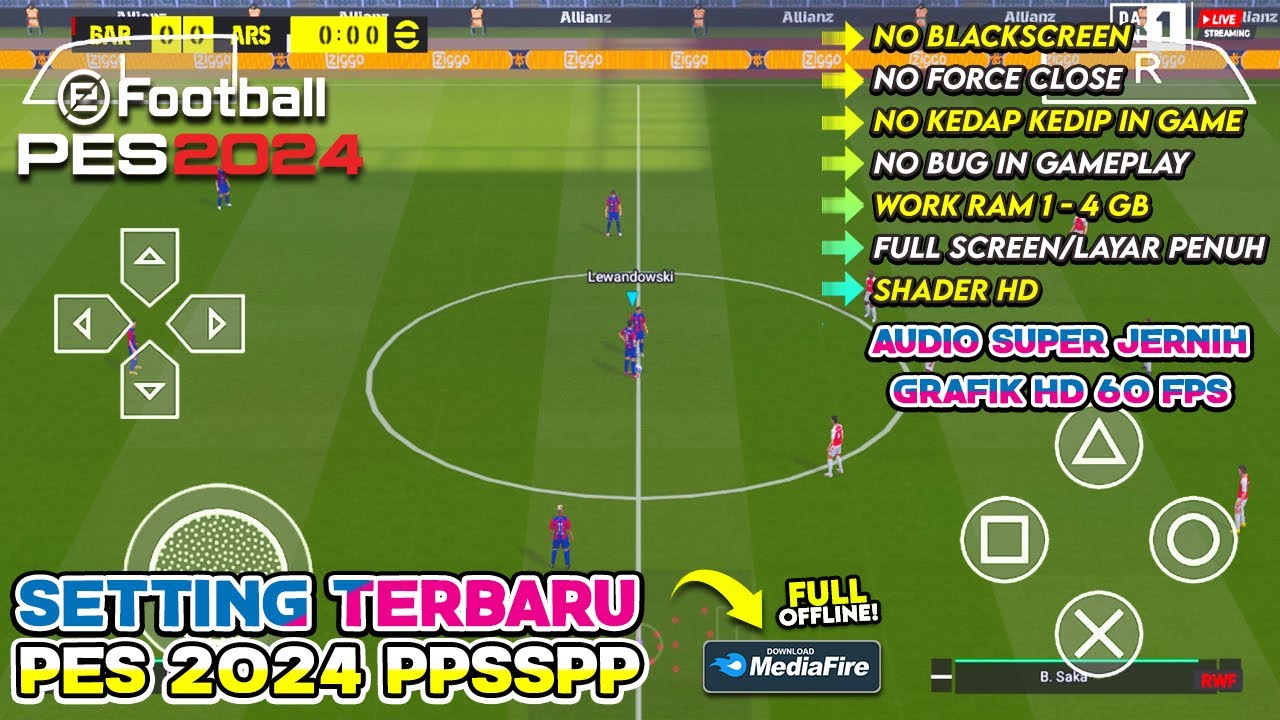 NAHH INI ! CARA TERBARU SETTING PES 2024 PPSSPP 60 FPS Tidak Lag Audio ...