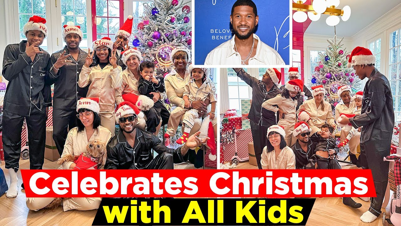 Usher Celebrated Christmas With All Four Of His Kids - YouTube