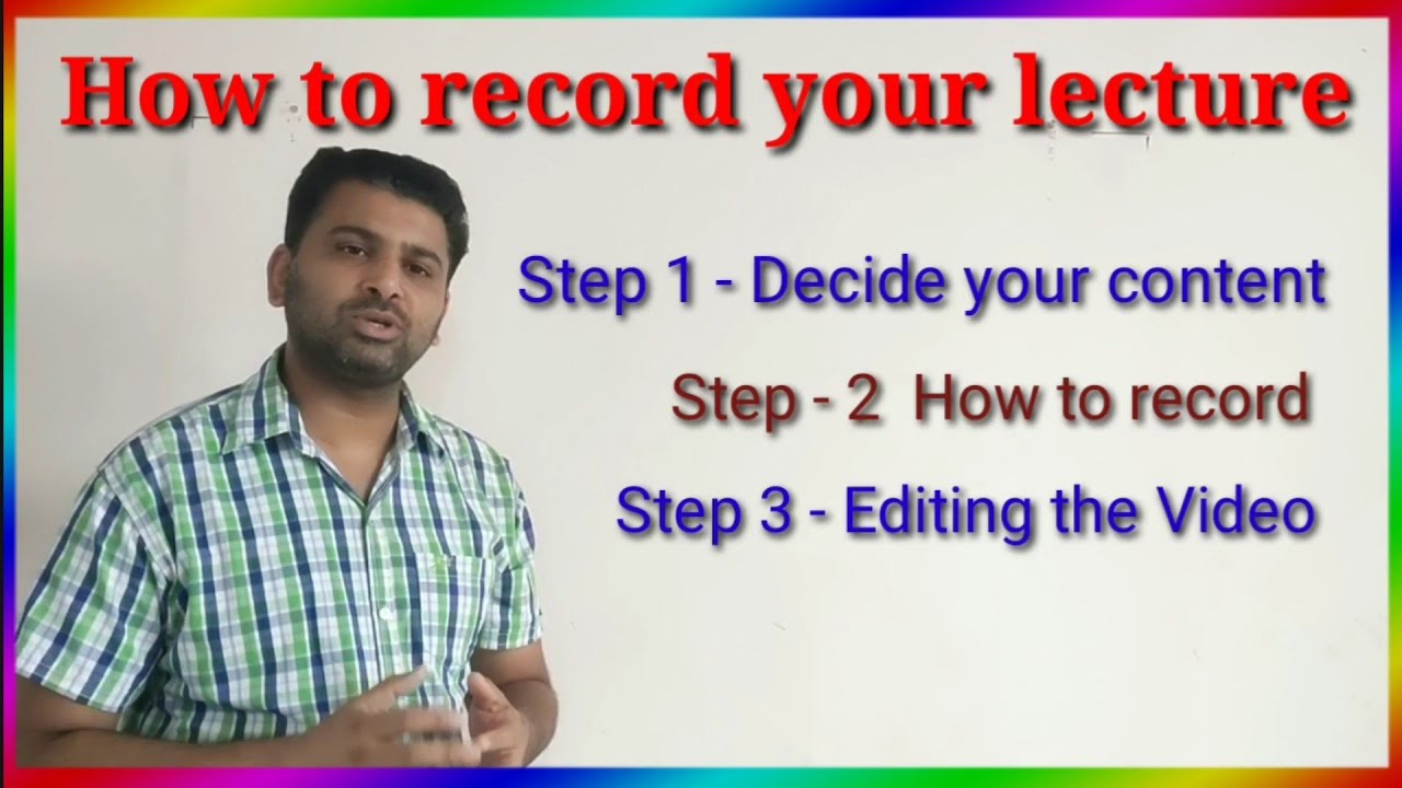 How to record video lectures at home l Parminder Tangri - YouTube
