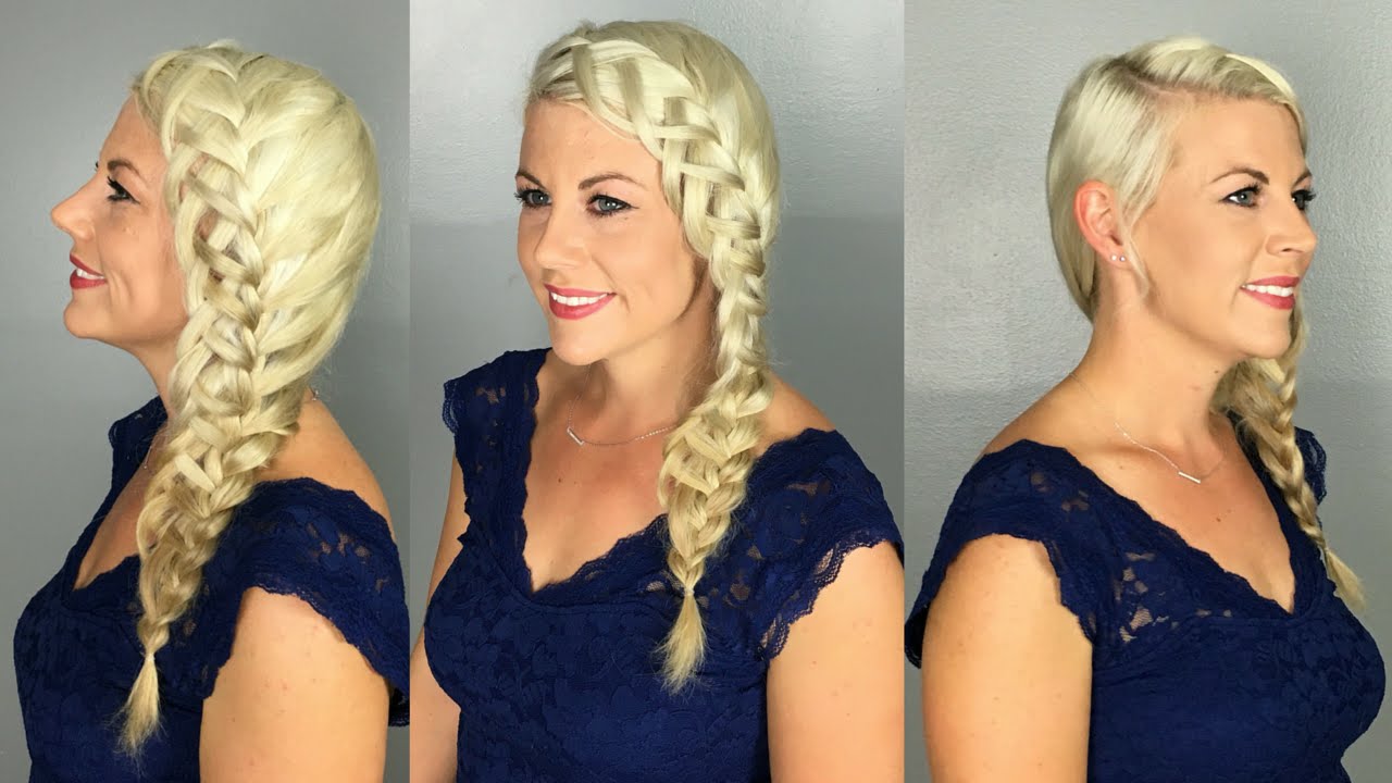 Side Criss Crossed Loop Braid - YouTube