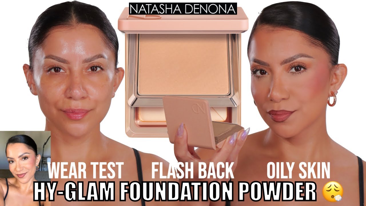 *new* NATASHA DENONA HY-GLAM FOUNDATION POWDER REVIEW + 12HR WEAR TEST ...