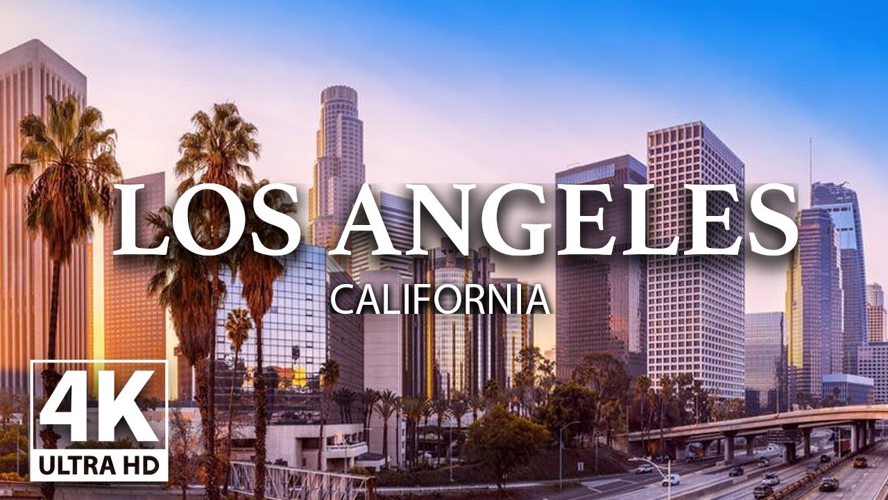 FLYING OVER Los Angeles (4K UHD) - soothing music and beautiful video ...