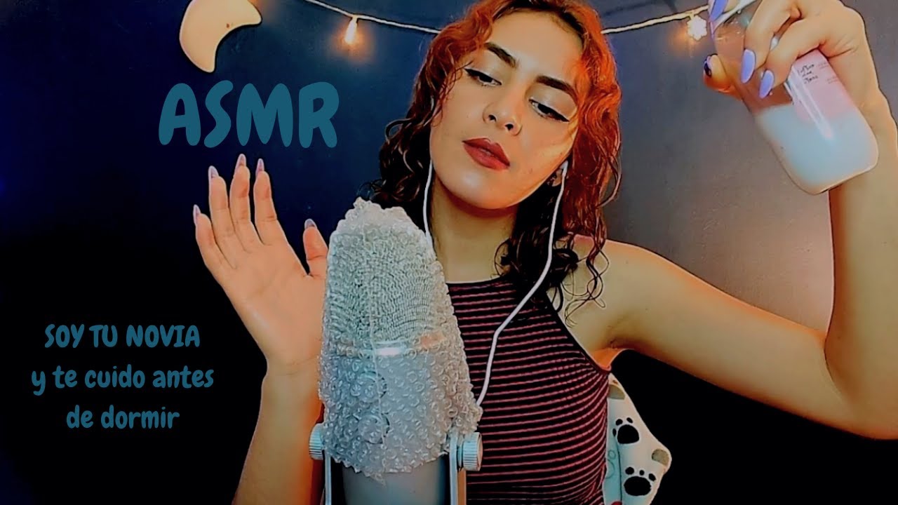 ASMR Novia te cuida antes de dormir - atención personal (te afeito, te ...