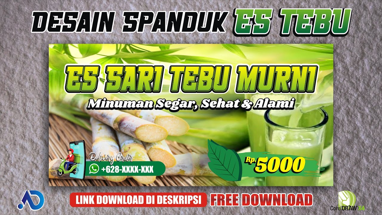 Desain Spanduk ES TEBU (Free Download) File CorelDRAW - YouTube