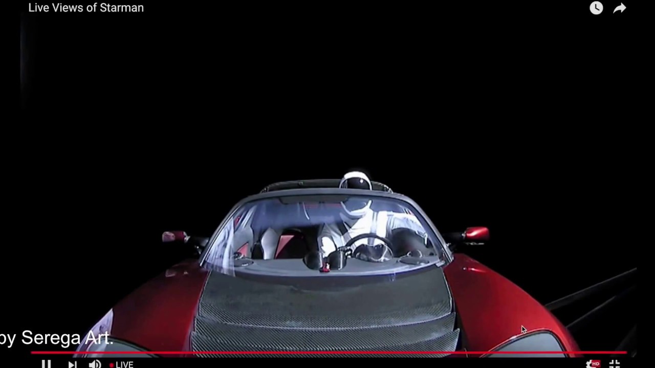 Tesla Roadster + Starman in Space, Orbiting Earth_ by_Art - YouTube