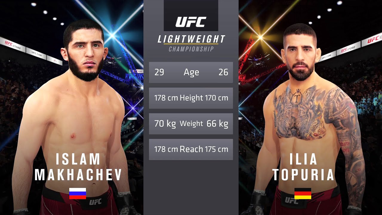 Islam Makhachev vs Ilia Topuria Full Fight - EA Sports UFC 4 - YouTube