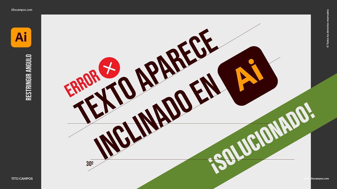 ⚠️ El texto me aparece inclinado en Adobe Illustrator – 😱 Solución ...