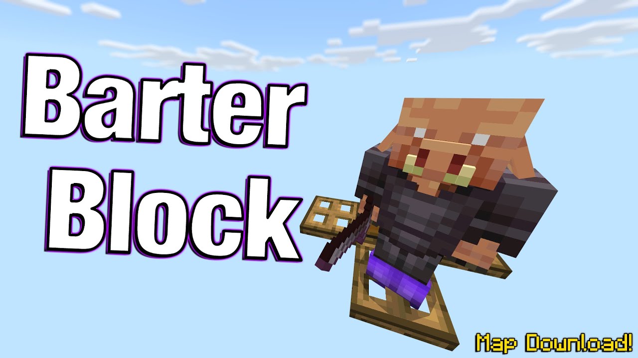 "BarterBlock" My Brand NEW Bedrock Edition Map all About Bartering for ...