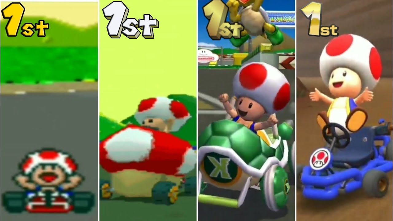 Evolution of 1st Place in Mario Kart Games with Toad / 1992-2022 - YouTube
