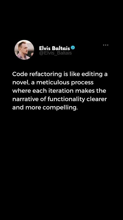 He Refactors Buildinpublic Developer Computerprogrammer Softwaredev Softwareengineer Youtube