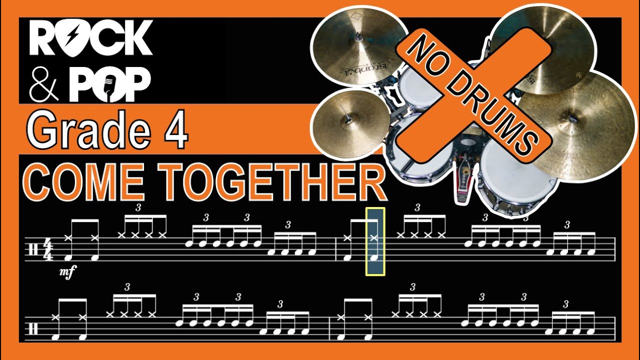Come Together - Drumless Track With Notation (Trinity Grade 4) - YouTube
