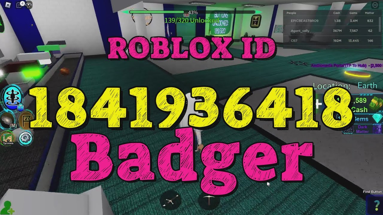 BADGER Roblox Song Codes - YouTube