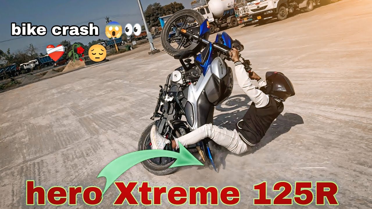 bike crash 😔👀 hero Xtreme 125r bike crash 😱 .. (Josim rider) ..# ...