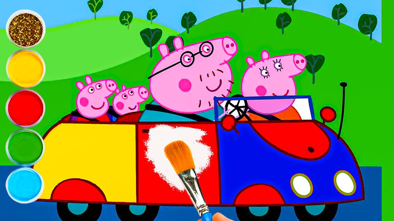 Peppa Pig | Peppa Pig And Family Drawings For kids | Peppa Pig Cartoon ...