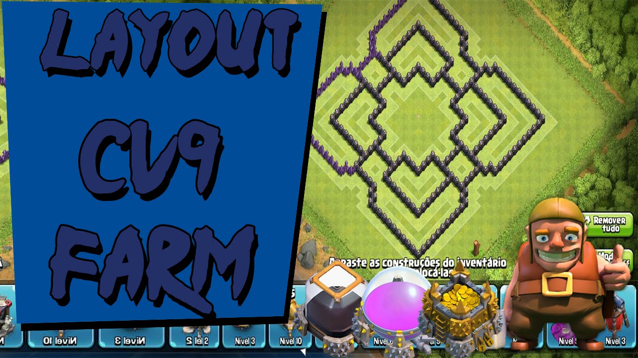 layout cv 9 farm - Clash Of Clans - YouTube