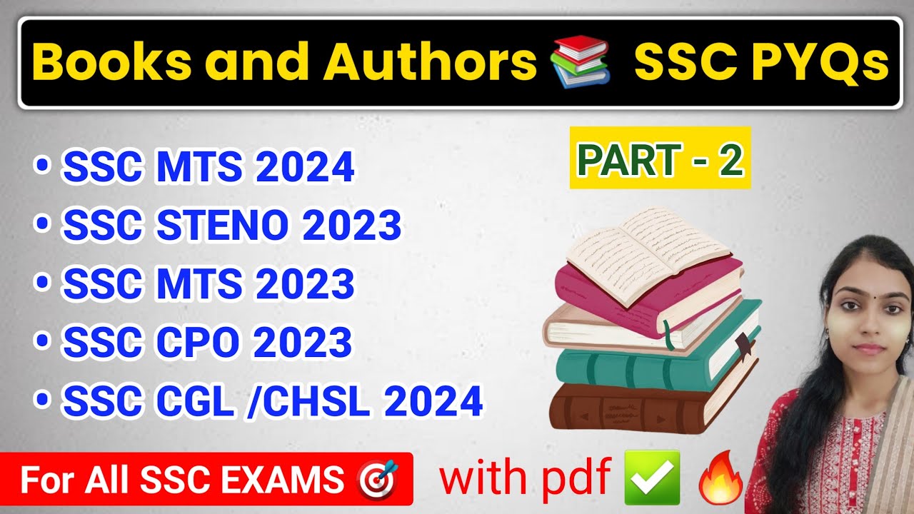 SSC Previous Year Questions of Books and Authors | PART- 2 | STATIC GK ...