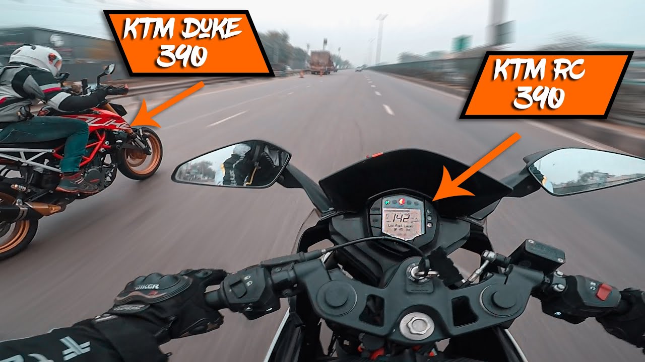 RACING MY KTM RC 390 vs KTM DUKE 390 !! HIGHWAY BATTLE Ft. Raghav Vlogs ...