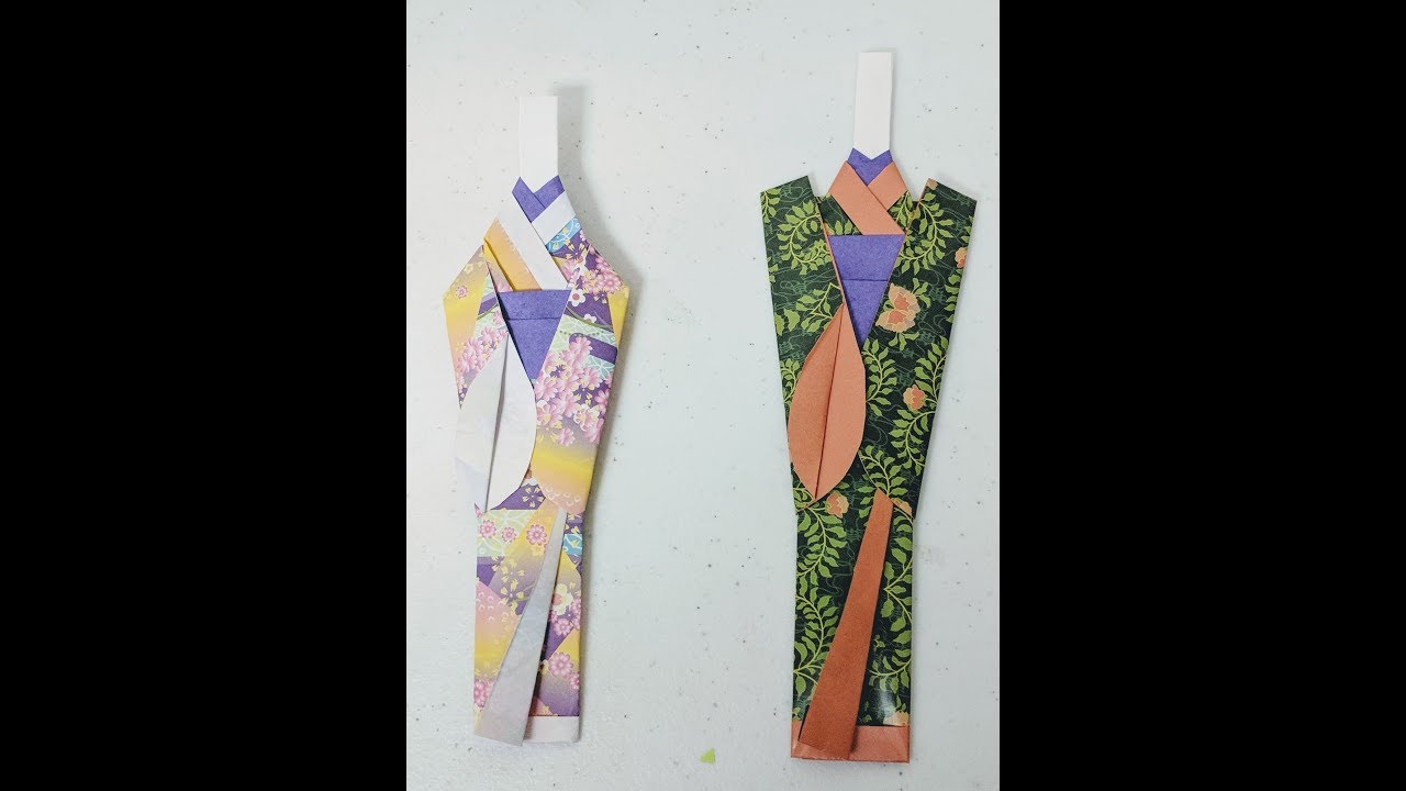 Simple Origami Kimono 18 - YouTube