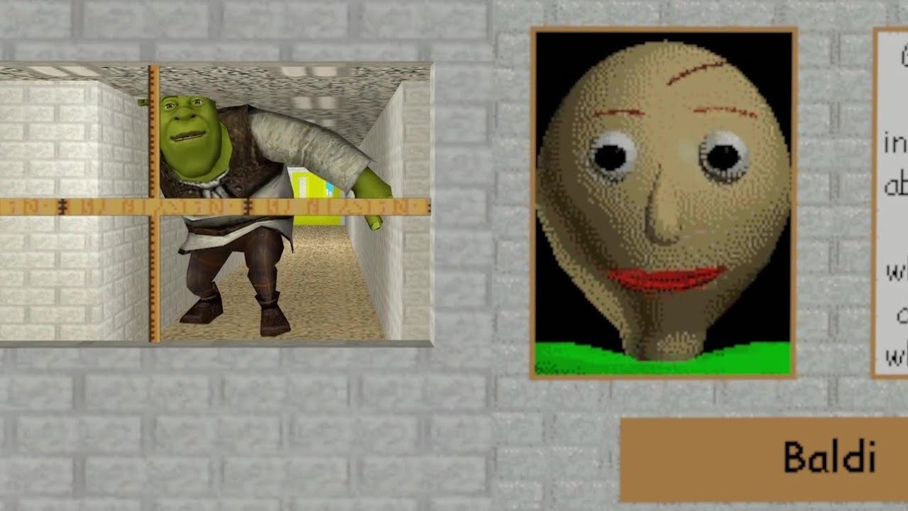 Shrek Chasing At Baldi's School - YouTube