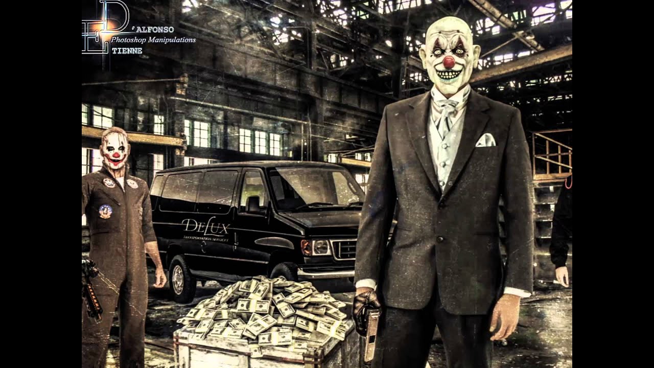 Photoshop CS6 CLOWN BANK ROBBERS Manipulation SPEED ART - YouTube