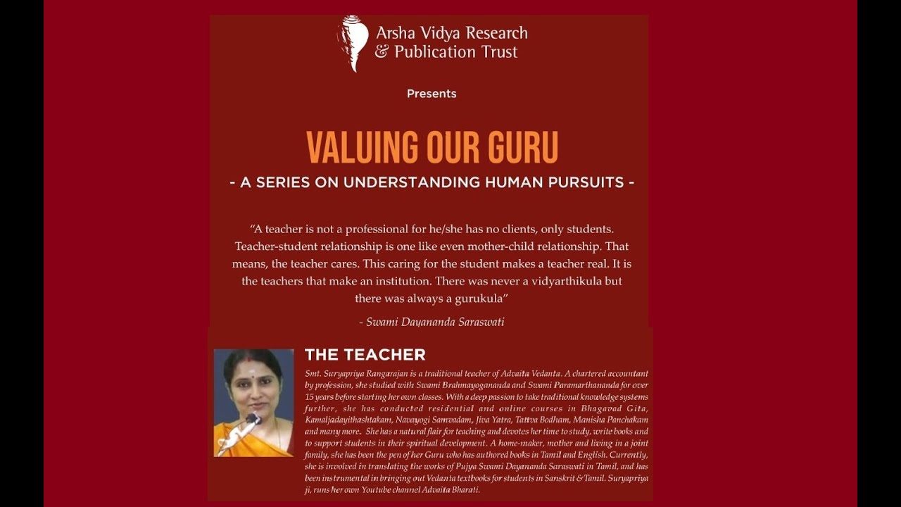 Valuing our Guru - Series of Understanding Human Pursuits - Special ...