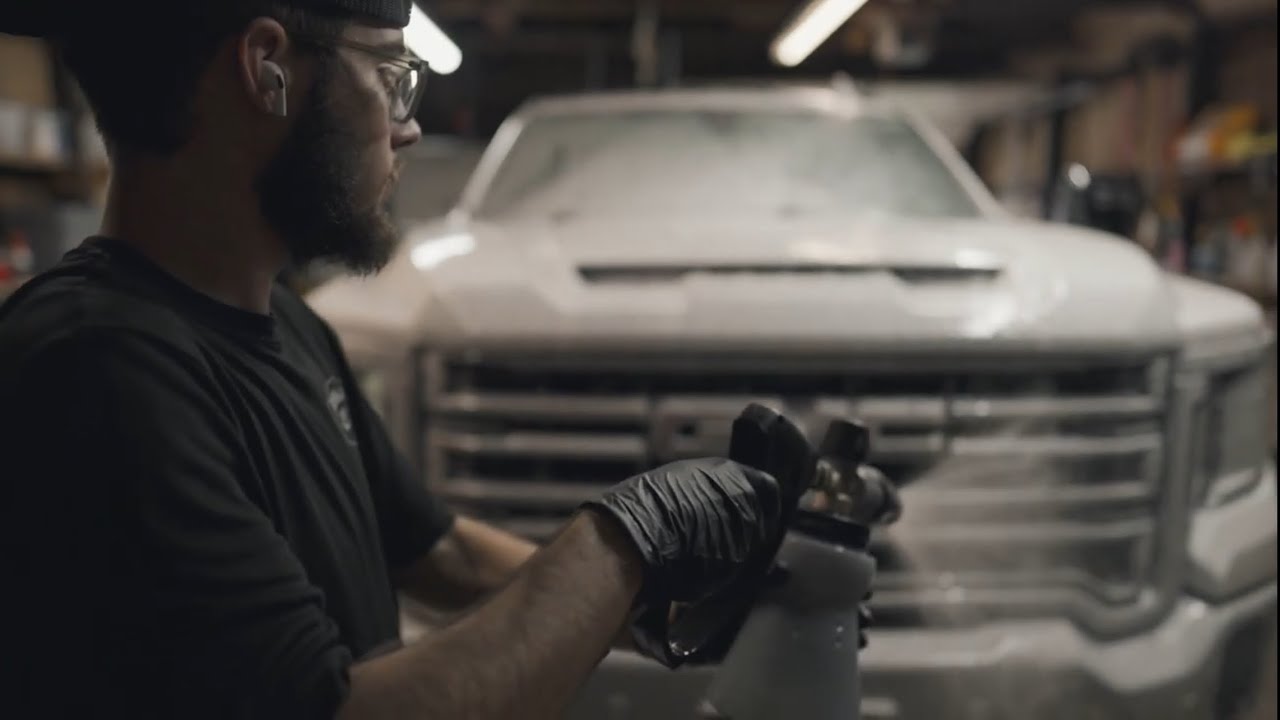 Deep cleaning on a GMC 3500 work truck - YouTube