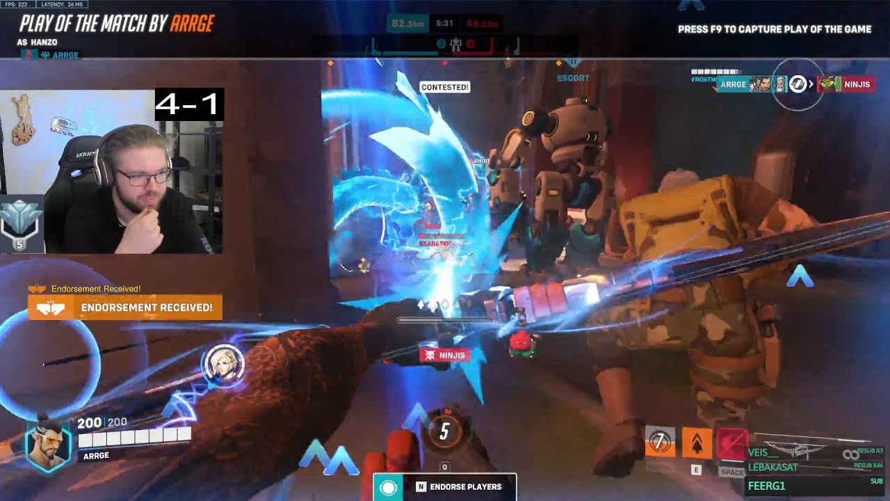 POTG! OW 2 ARRGE INSANE HANZO GAMEPLAY OVERWACTH 2 RELEASE - YouTube